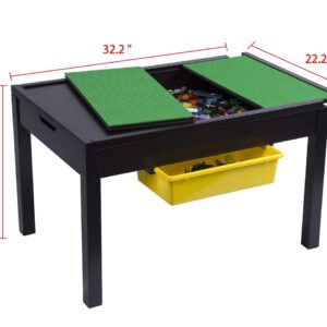 UTEX Large 2 in 1 Kid Activity Table with Storage for Older Kids, Play Table for Kids,Boys,Girls, Espresso