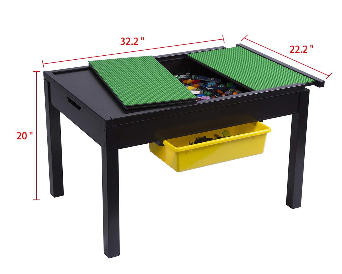 UTEX Large 2 in 1 Kid Activity Table with Storage for Older Kids, Play Table for Kids,Boys,Girls, Espresso