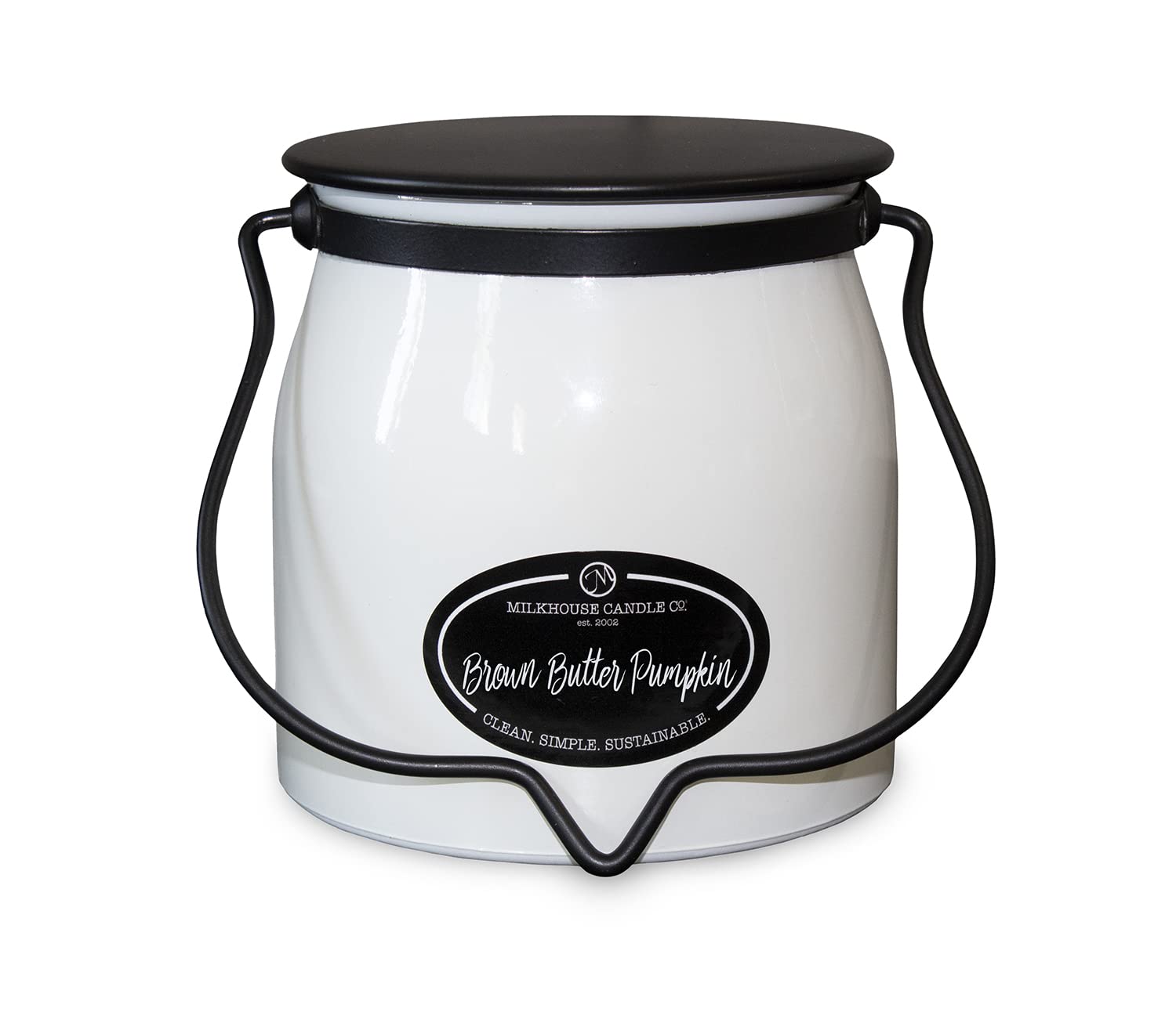 Milkhouse Candle Company, Creamery Scented Soy Candle: Butter Jar Candle, Brown Butter Pumpkin, 16-Ounce (MLK-BrownBP-Butter-16)