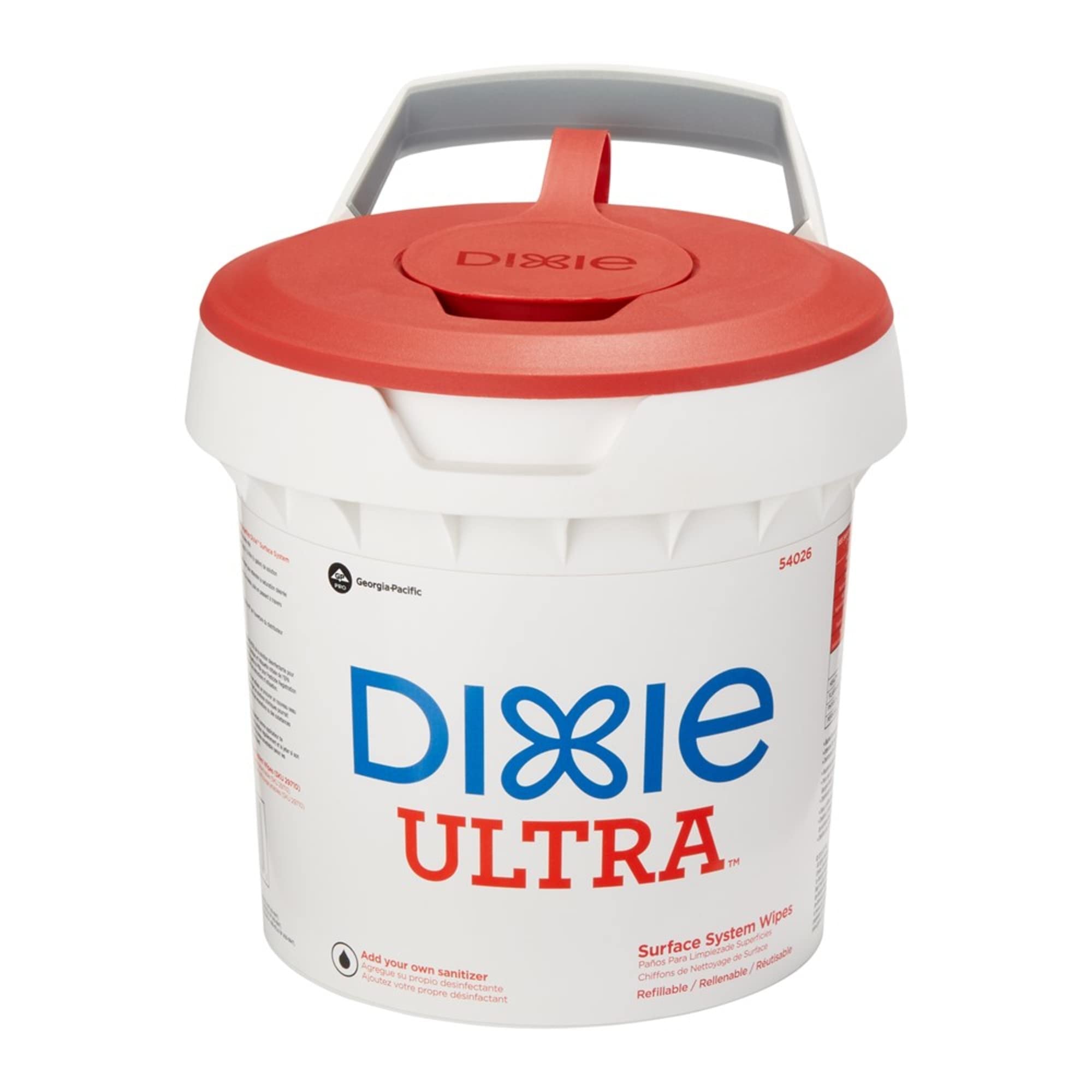 Dixie Ultra Surface System Wiper Bucket for Food Service, 54026, 2 Buckets With Lids Per Case