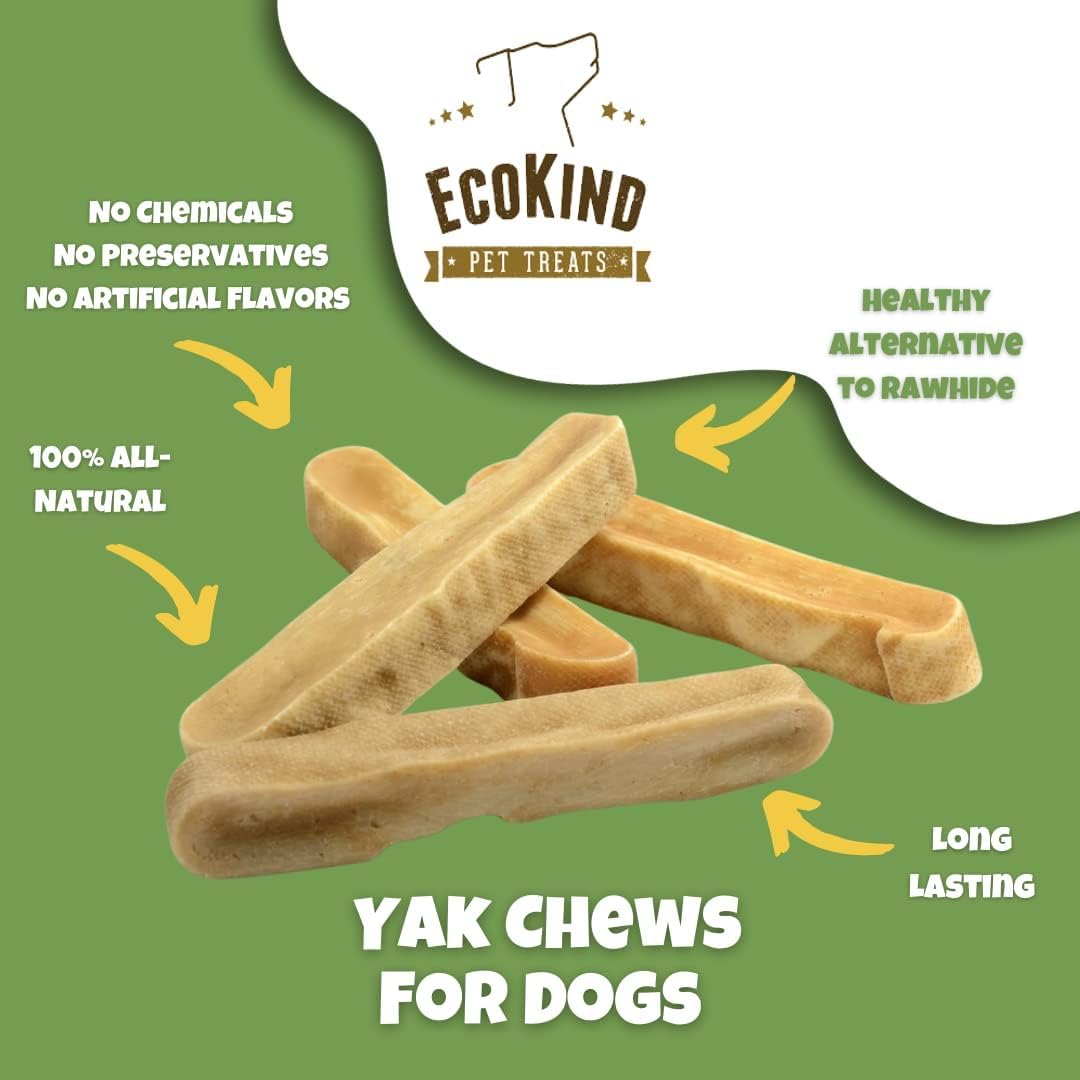 EcoKind Premium Gold Yak Cheese Himalayan Dog Chews, Healthy Dog Treats, Yak Chews for Small Dogs, All Natural, Long Lasting Dog Chew for Aggressive Chewers, High Protein Puppy Treat, Small - 8 Chews