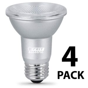 Feit Electric PAR20 LED Bulbs, 50W Equivalent, Dimmable Spotlight Bulbs, 3000k Bright White, E26 Base, 90 CRI, 450 Lumen, 22-Year Lifetime, PAR20 Flood Light Bulbs, Damp Rated, PAR20DM/930CA/4, 4 Pack