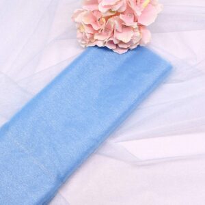 Crystal Organza Tulle Sheer Fabric Backdrop Curtains for Wedding Baby Shower Birthday Party Event Decor, 19” by 30 Yard (Light Blue)