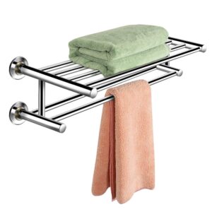 casart 24'' wall mounted towel rack, stainless steel towel shelf, modern towel holder for kitchen, bathroom and hotel