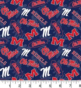 university of mississippi cotton fabric with new tone on tone design newest pattern