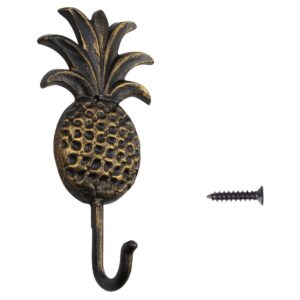 coat hook hat hook vintage wrought iron wall mounted screws included wall hook (pineapple)