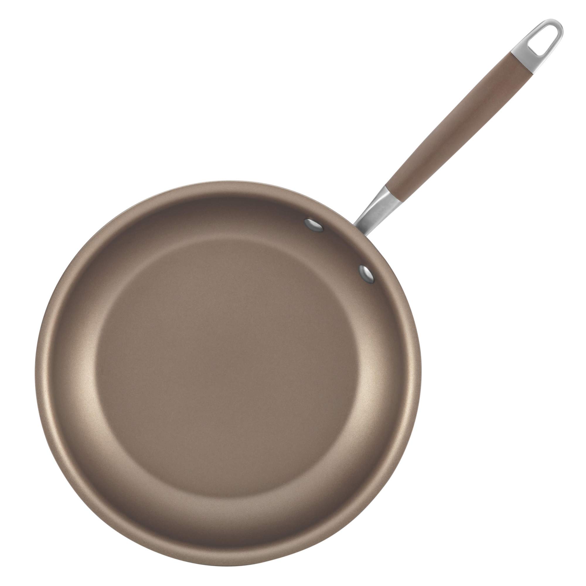 Anolon Advanced Nonstick Fry Pan Hard Anodized Skillet Set, 10 Inch and 12 Inch, Light Brown