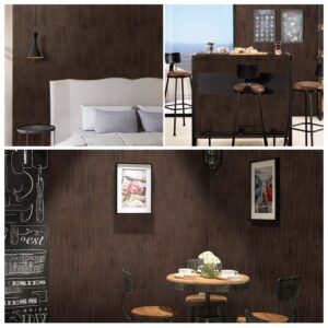 Mecpar 17.71" x 118" Walnut Wood Grain Wallpaper Wood Peel and Stick Wallpaper Self Adhesive Removable Waterproof Wallpaper for Kitchen Door Countertops Cabinets Shelves Decorative