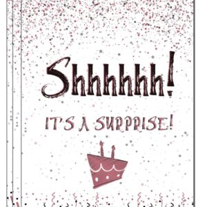 Elcer Surprise Party invitations | It’s a surprise Birthday | Kids and Adults | Fill In Style | Rose Gold & Black | Confetti Streamers Party Invitations | 20 Count With Envelopes | All occasions