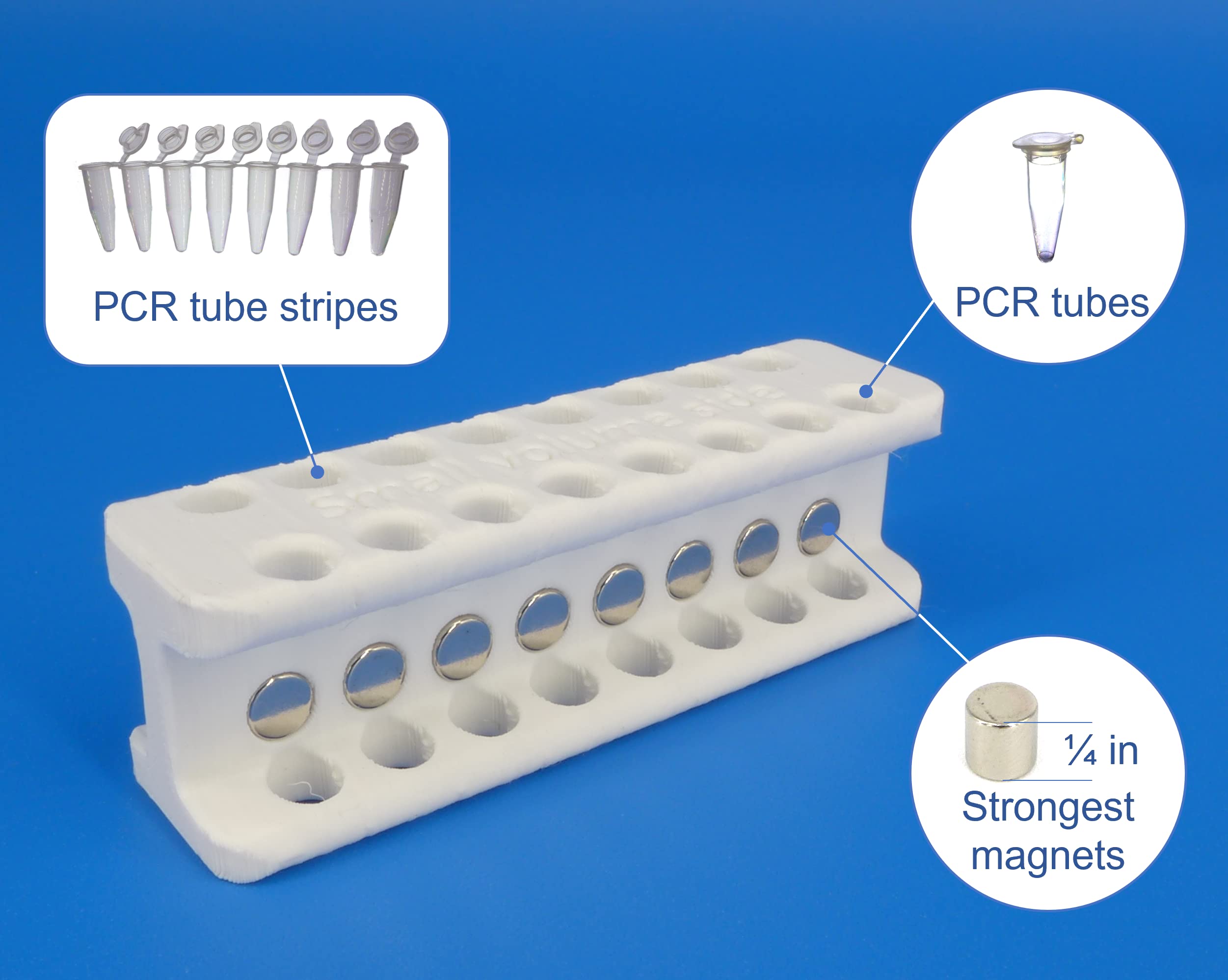 Sergi Lab Supplies Magnetic rack for DNA, RNA purification; for 100-250 microliter PCR tubes (leagacy, 16 tubes)