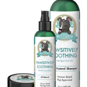 MUTTSCRUB Pawsitively Soothing All Natural Healing Lotion for Dogs - Stops Itching, Redness, and Irritation