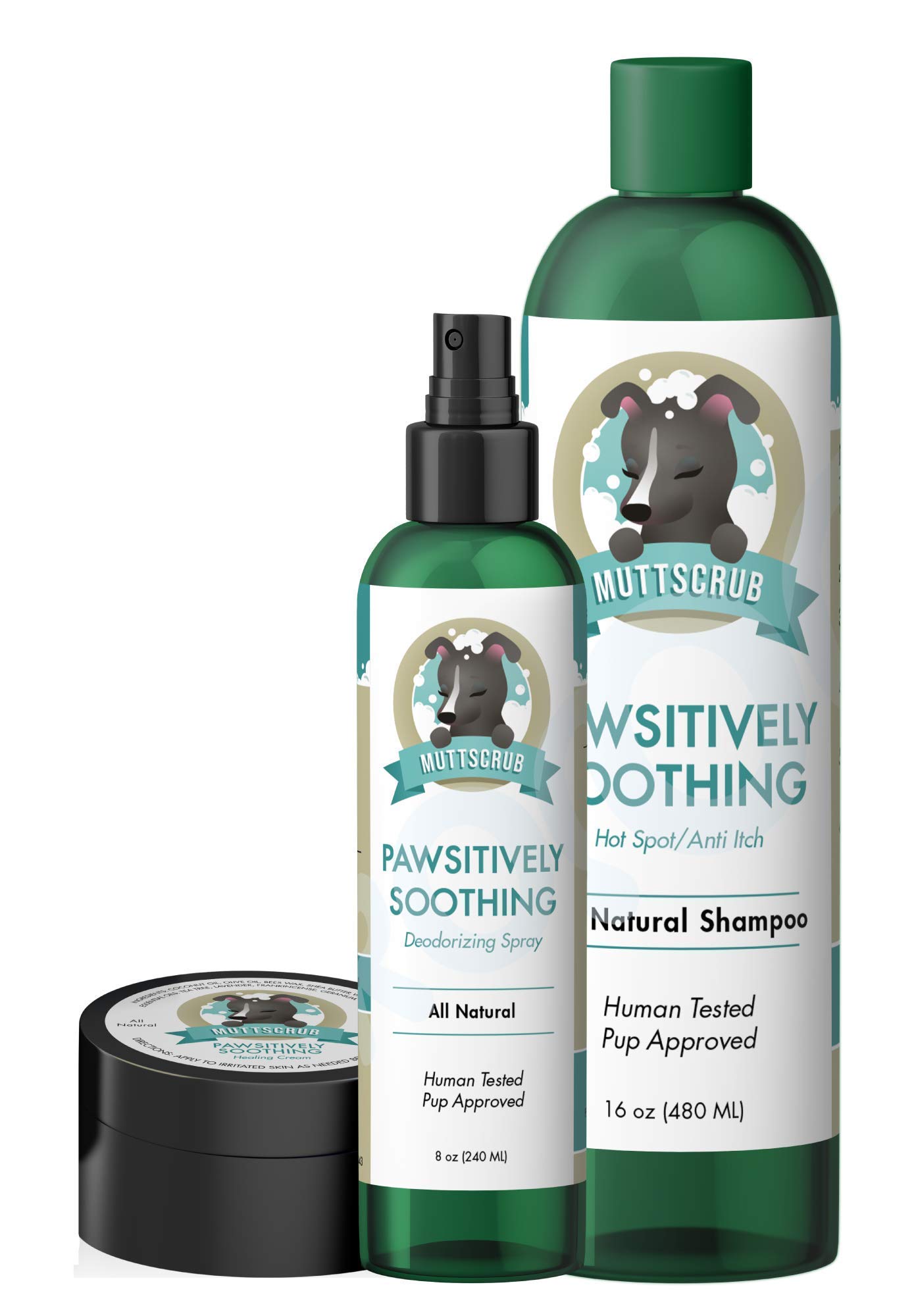 MUTTSCRUB Pawsitively Soothing All Natural Healing Lotion for Dogs - Stops Itching, Redness, and Irritation