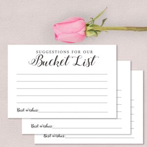 Giftideaworkshop 50 White Bucket List Cards for Birthday, Retirement, Wedding, Anniversary, Graduation, Bridal Shower - 100 Suggestions