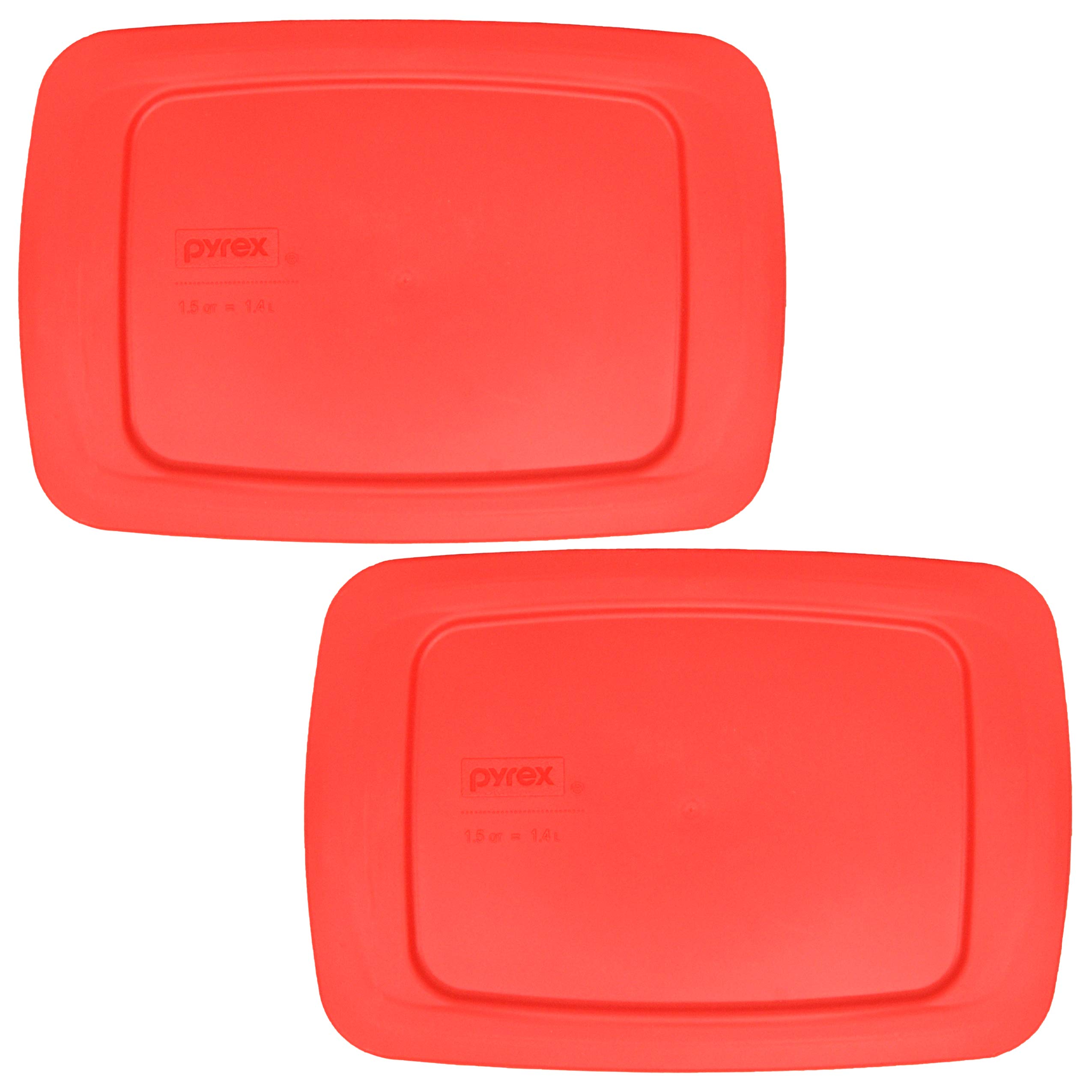 Pyrex C-213 1.5 Quart Red Easy Grab Storage Lid Cover - 2 Pack Made in the USA