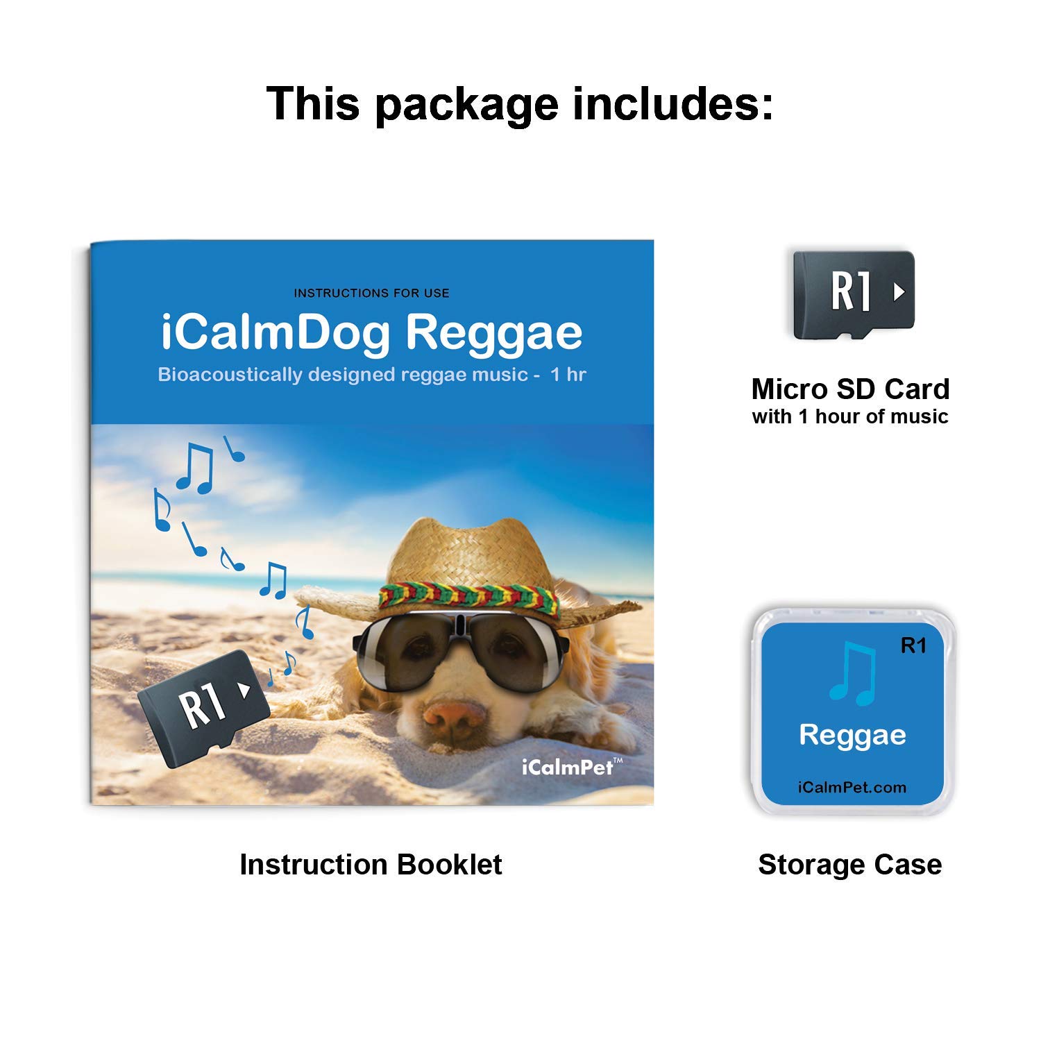 iCalmDog Reggae | by Through a Dog's Ear | Happy Jamaican Rhythms | Micro SD Sound Card | Proven Dog Anxiety Solution