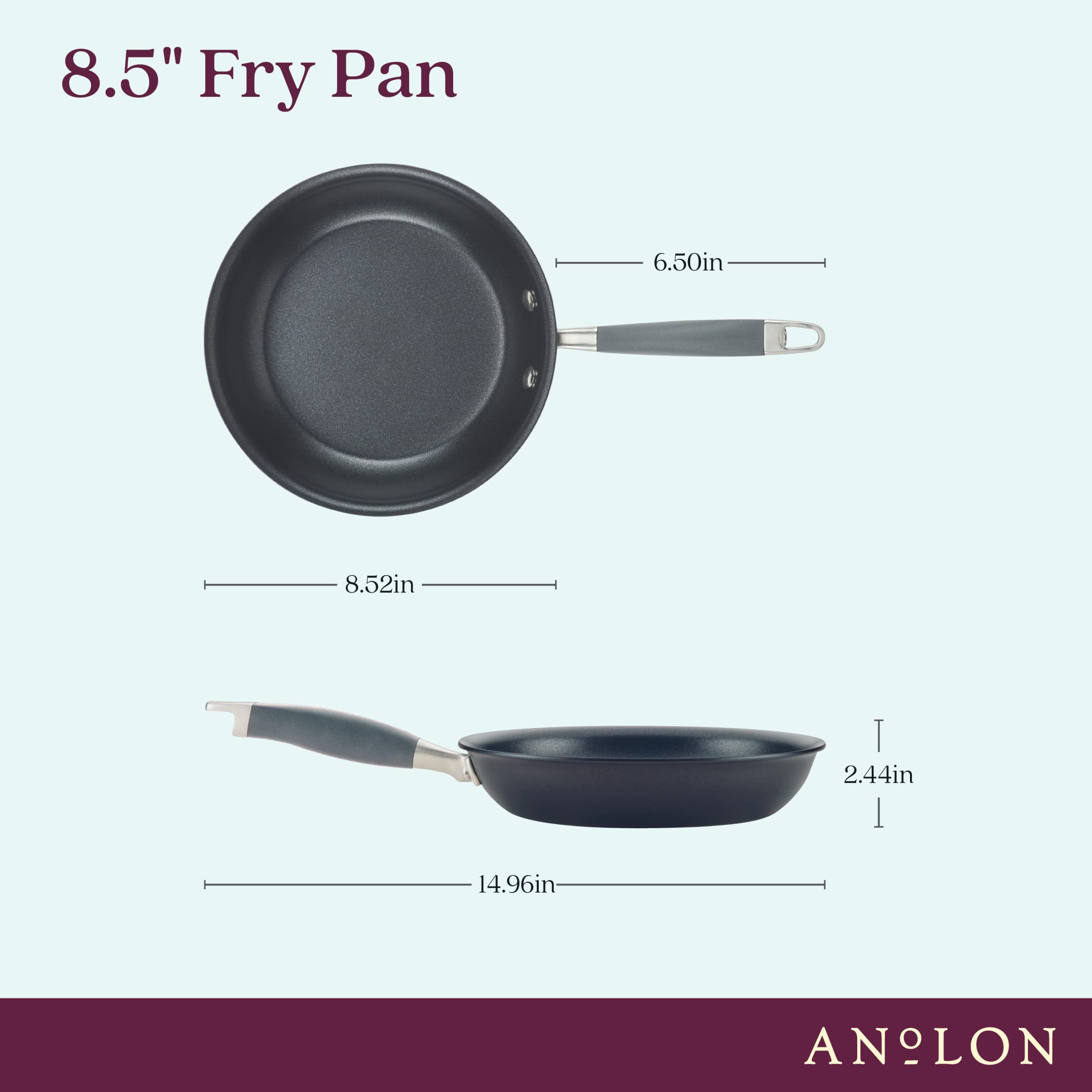 Anolon Advanced Home Hard Anodized Nonstick Frying Pan/Skillet, 8.5 Inch - Moonstone