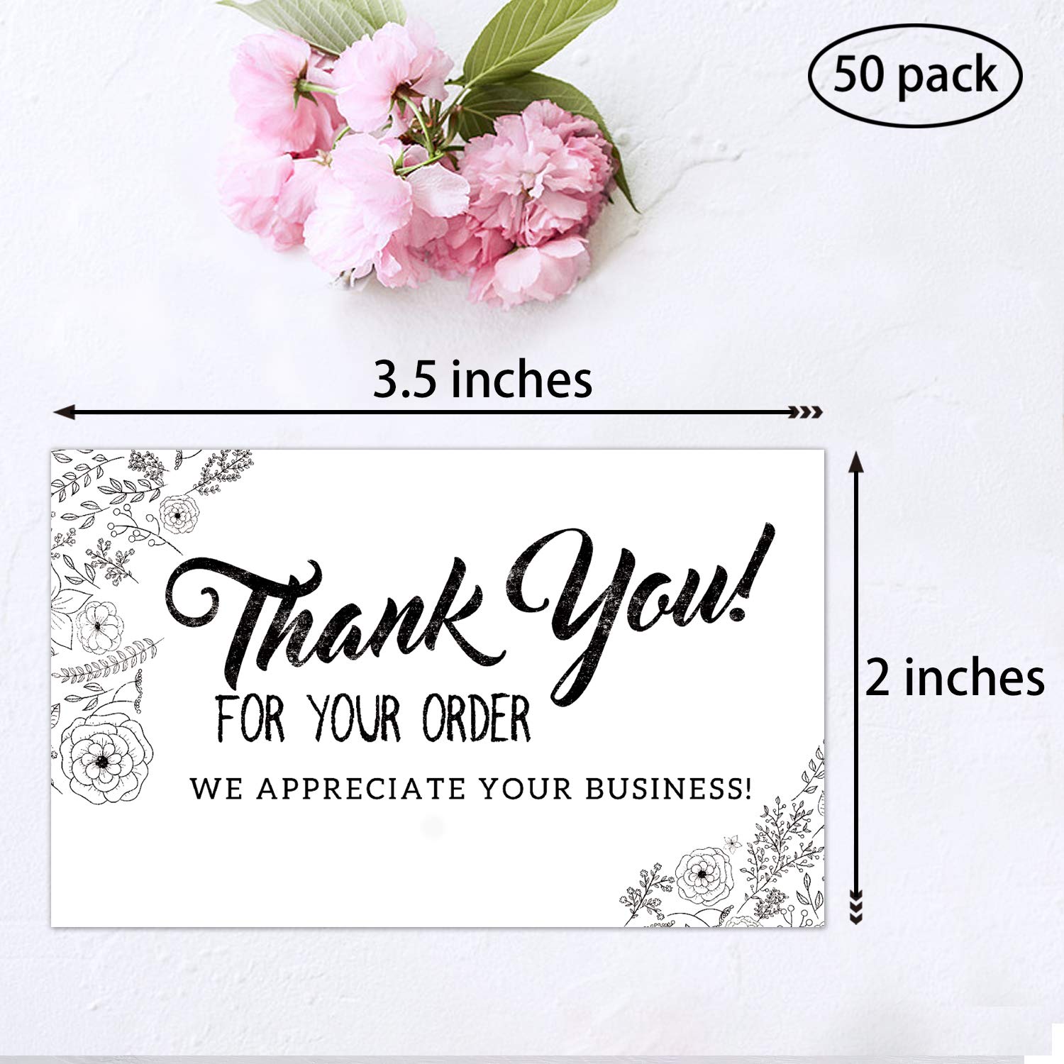 Antgiftshop 50 Thank You for Your Order Cards, Customer Thank You Cards, Package Insert for Business.