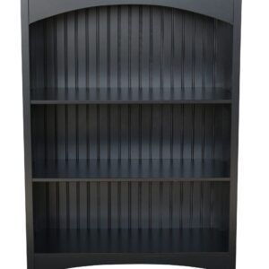 eHemco 3 Tier Bookcase with 2 Arched Supports, 40 Inches, Black