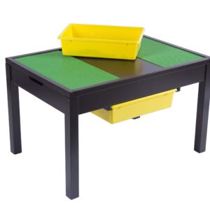 UTEX Large 2 in 1 Kid Activity Table with Storage for Older Kids, Play Table for Kids,Boys,Girls, Espresso