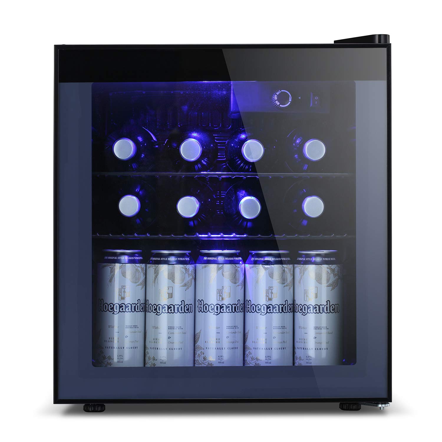 Antarctic Star Beverage Refrigerator Cooler - 60 Can Mini Fridge Glass Door for Soda Beer or Wine, Smoked Glass Door Small Drink Dispenser Machine for Home, Office or Bar, 1.6cu.ft.