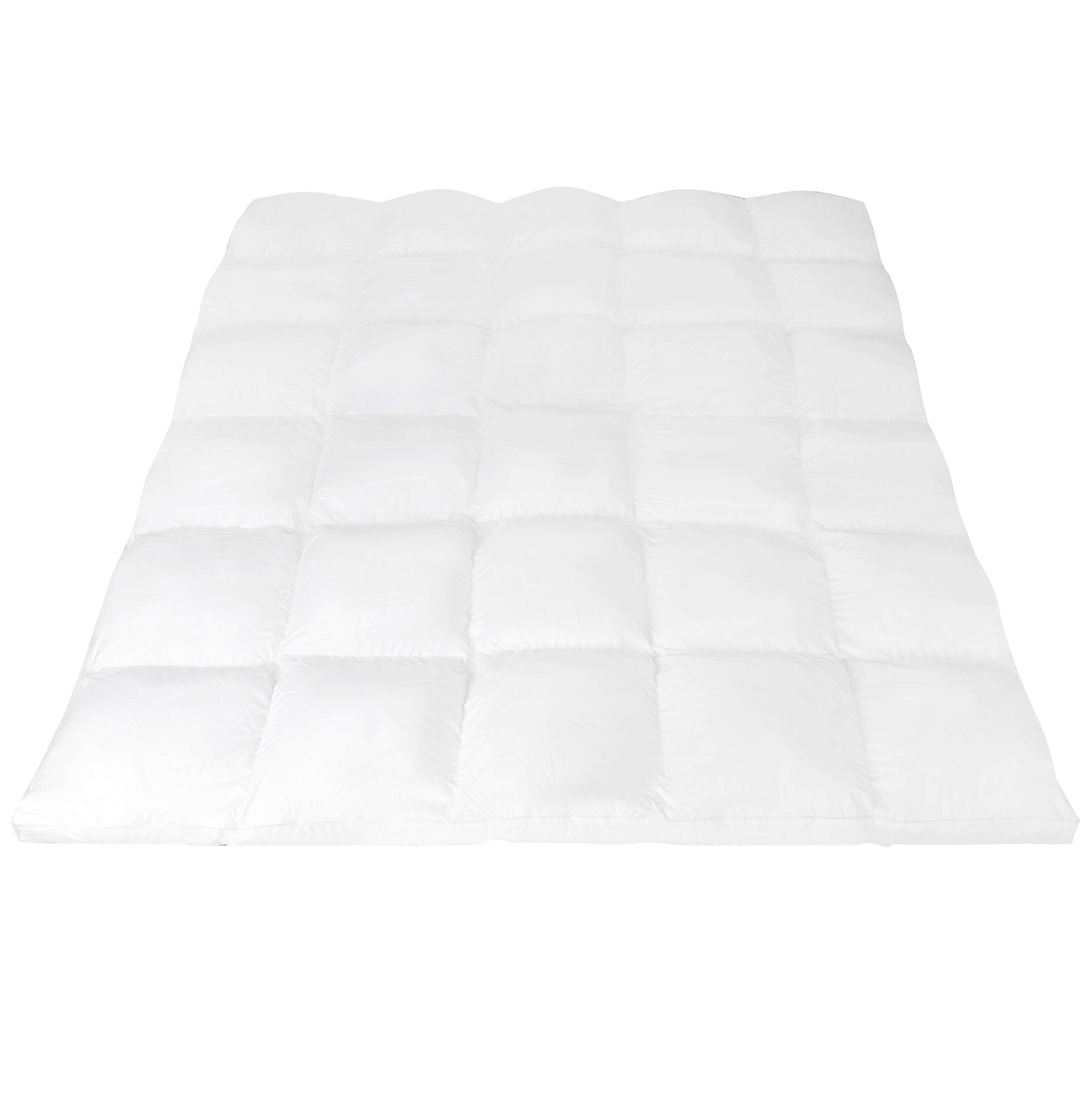 SUPER DEAL Plush Soft 2 Inch Cool & Fresh Fiberbed Queen Mattress Cover Mattress Pad Mattress Topper Overfilled Down Alternative Fiber Pillow Top Featherbed