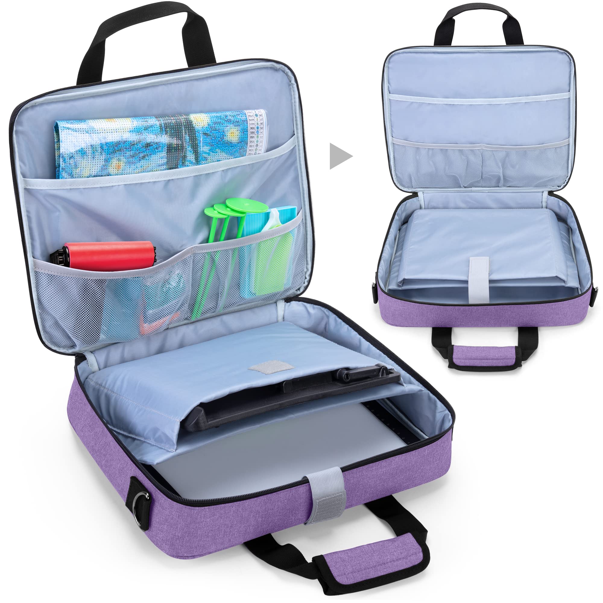 LUXJA Carrying Bag for A4 Light Pad and Diamond Painting Tools, Protective Case for Diamond Painting Light Box and Accessories (Fits for A4 Light Pad), Purple (Bag Only)