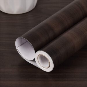 mecpar 17.71" x 118" walnut wood grain wallpaper wood peel and stick wallpaper self adhesive removable waterproof wallpaper for kitchen door countertops cabinets shelves decorative