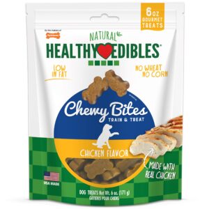 nylabone healthy edibles chewy bites dog training treats chicken 6 oz.