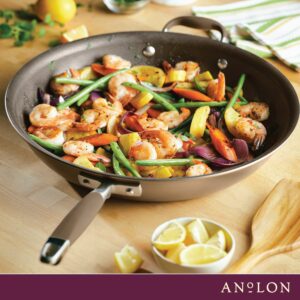 Anolon Advanced Home Hard Anodized Nonstick Frying Pan/Skillet with Helper Handle, 14.5 Inch - Bronze