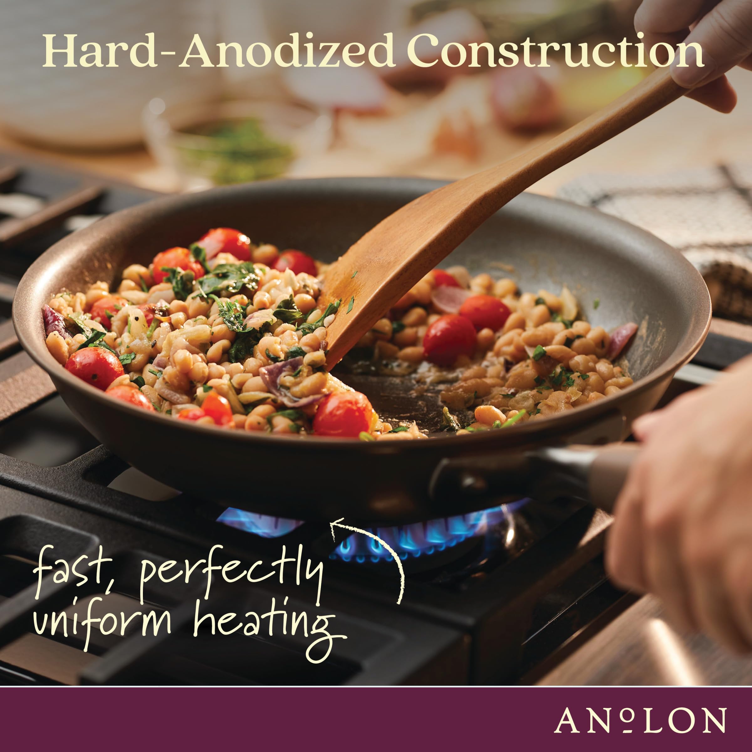 Anolon Advanced Home Hard Anodized Nonstick Frying Pan/Skillet, 8.5-Inch, Bronze