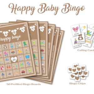 Party Hearty Baby Shower Games for Girl or Boy, 250 pcs 5 Games Activities Cards, Funny Baby Shower Games, Gender Neutral, Baby Shower Ideas