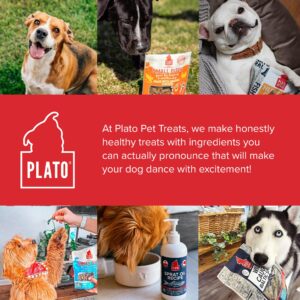 PLATO Small Bites Dog Treats, Natural Bite Sized Real Meat & Salmon Flavor, Grain Free & High in Protein, Air Dried Authentic Ingredients, 2 Calories Per Treat, Made in the USA, 6 Ounces