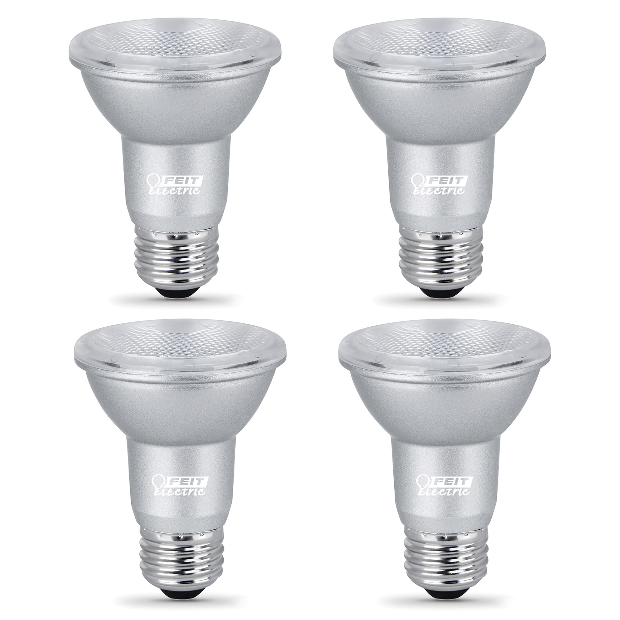 Feit Electric PAR20 LED Bulbs, 50W Equivalent, Dimmable Spotlight Bulbs, 3000k Bright White, E26 Base, 90 CRI, 450 Lumen, 22-Year Lifetime, PAR20 Flood Light Bulbs, Damp Rated, PAR20DM/930CA/4, 4 Pack