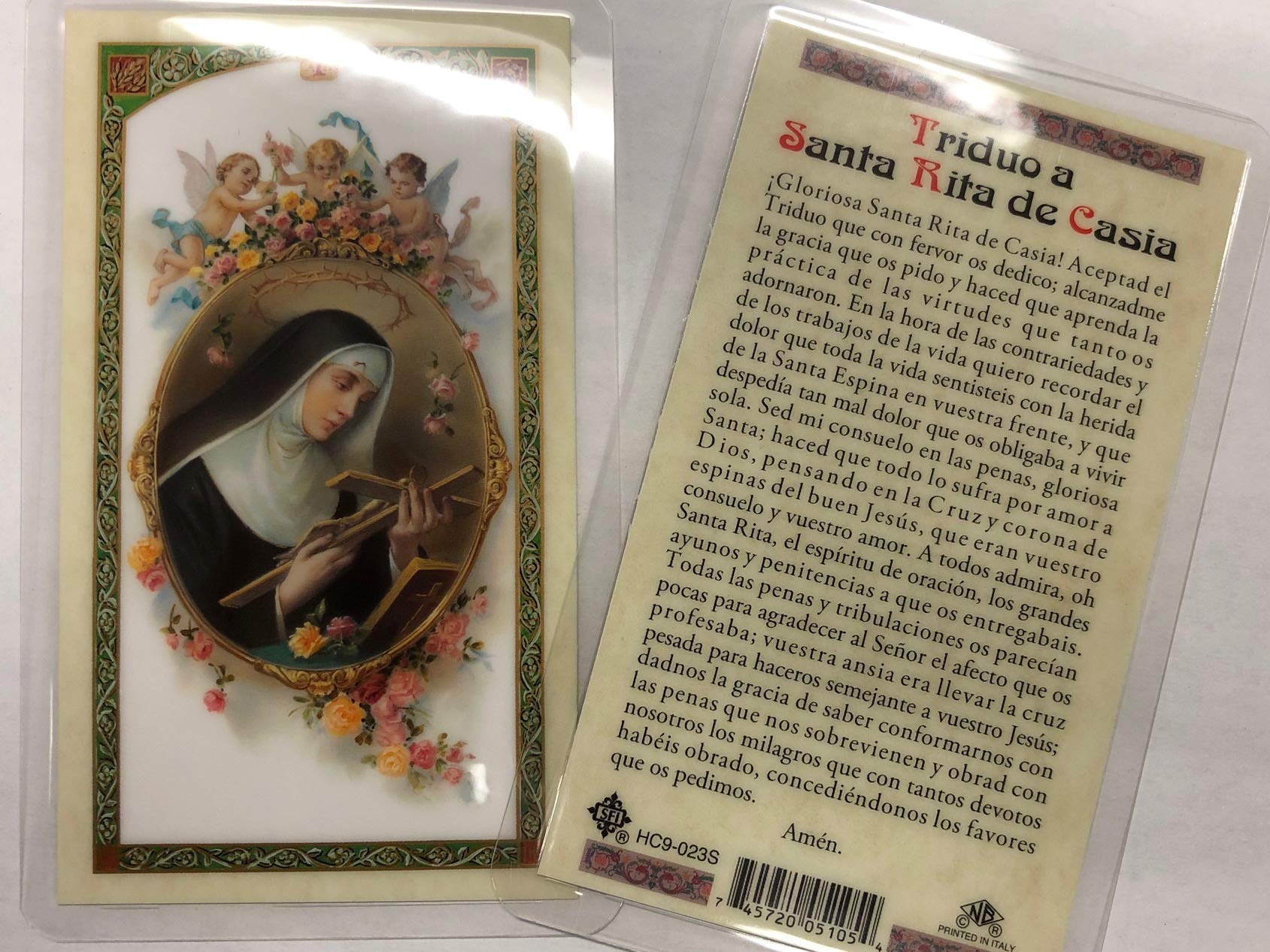 Holy Prayer Cards for The Prayer to Santa Rita de Casia - Saint of the Impossible in Spanish Set of 2