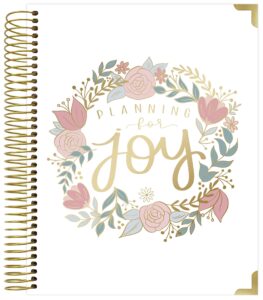 bloom daily planners new pregnancy and baby's first year calendar planner & keepsake journal with stickers - hardcover scrapbook memory book organizer - undated - 8” x 10" - green & pink