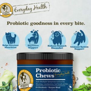 Mcgrupps Probiotic Chews for Dogs - with Natural Digestive Enzymes + Prebiotics - for Diarrhea & Upset Stomach Relief + Gas & Constipation - Allergy & Immune + Hot Spots - Made in The USA - 130 Ct