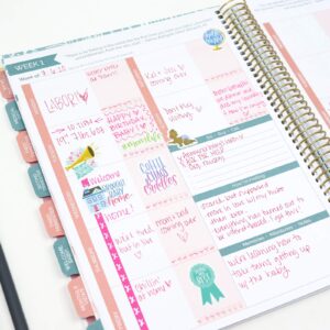 bloom daily planners New Pregnancy and Baby's First Year Calendar Planner & Keepsake Journal with Stickers - Hardcover Scrapbook Memory Book Organizer - Undated - 8” x 10" - Green & Pink