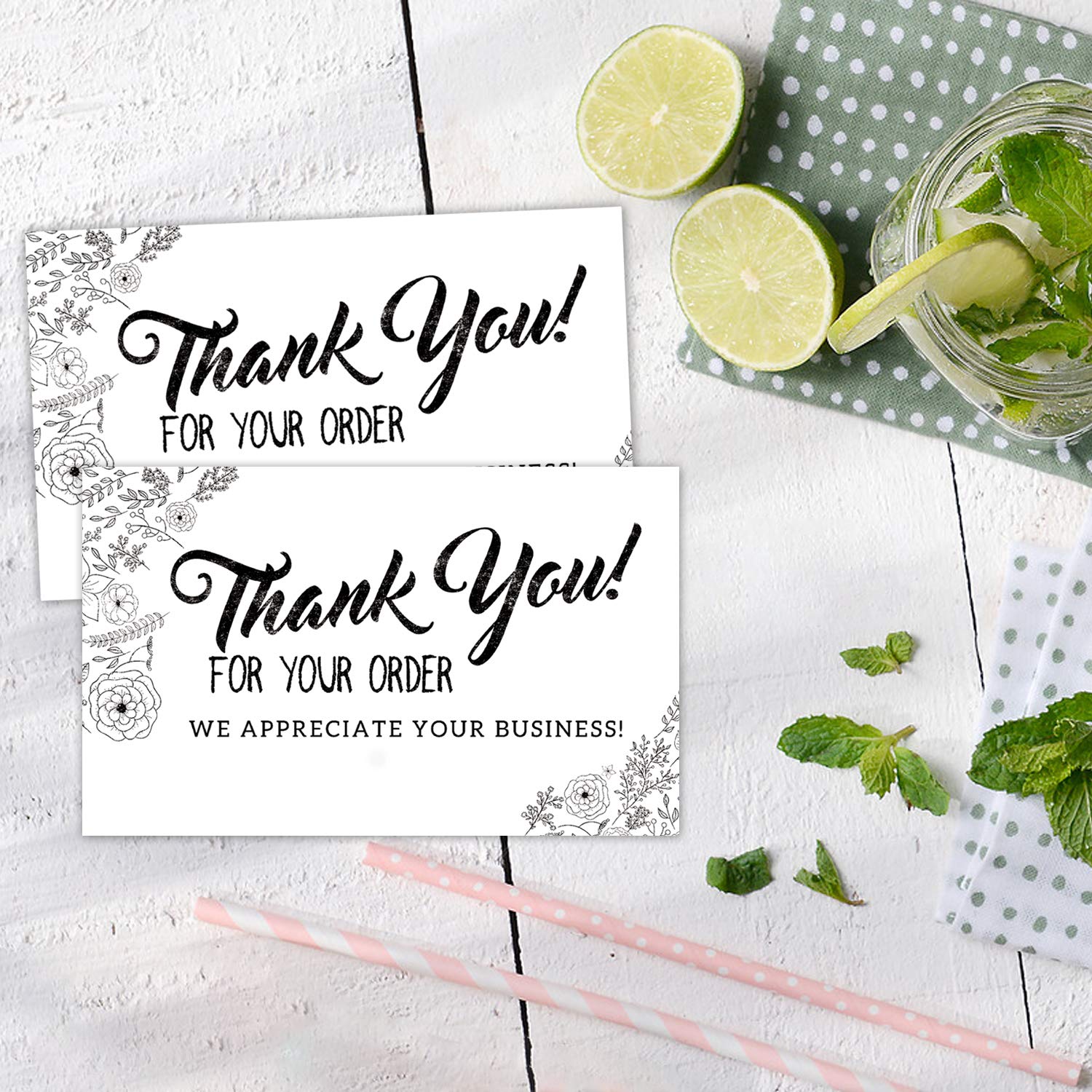 Antgiftshop 50 Thank You for Your Order Cards, Customer Thank You Cards, Package Insert for Business.