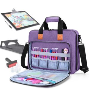 luxja carrying bag for a4 light pad and diamond painting tools, protective case for diamond painting light box and accessories (fits for a4 light pad), purple (bag only)