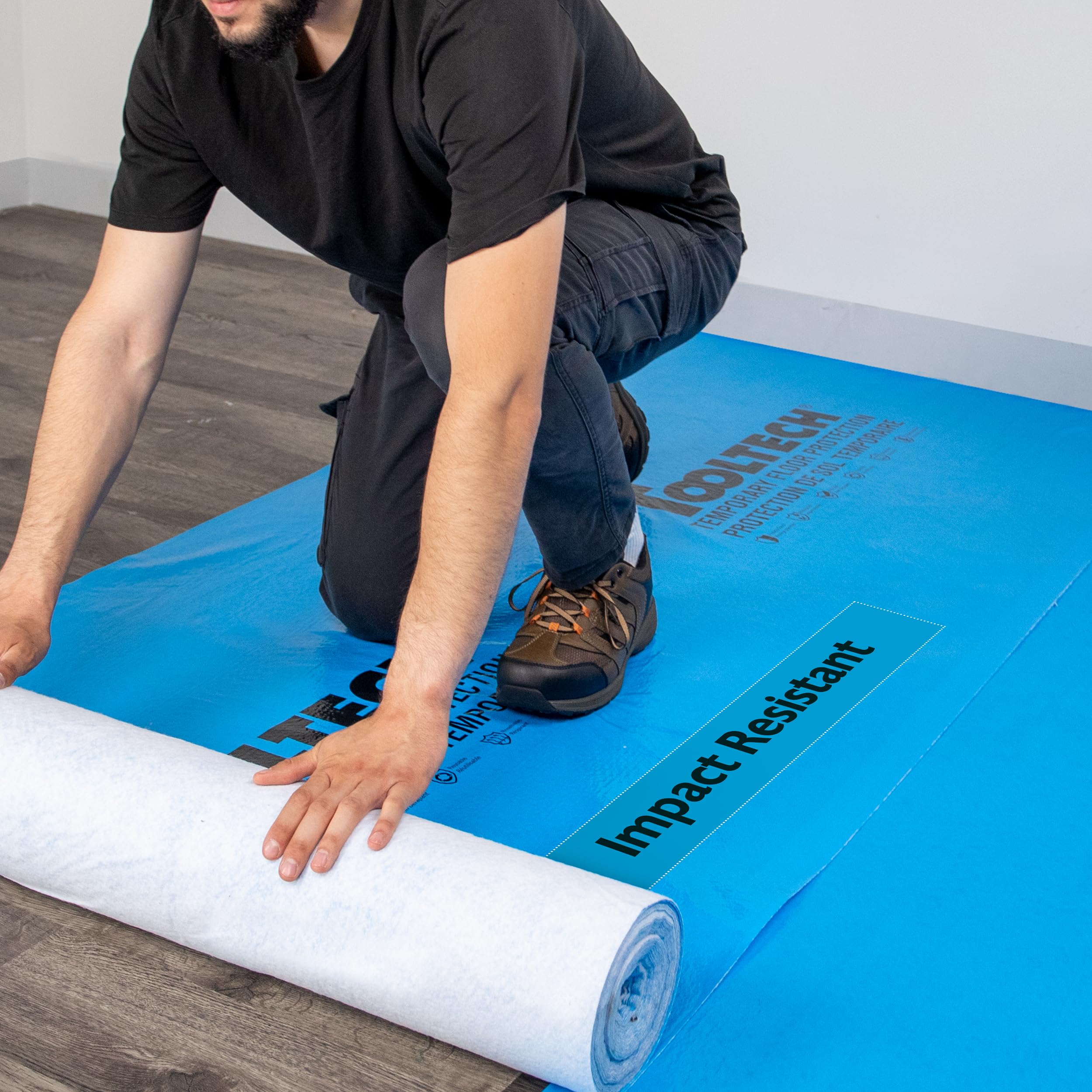 Temporary Floor Protection for Renovation, Painting, Construction - 40" x 45 ft, Covers 150 sqft