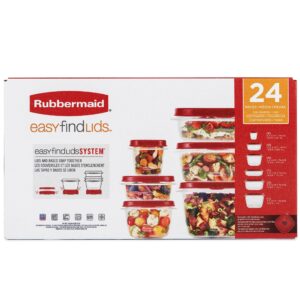 Rubbermaid Assorted Food Storage Container Set - Case of: 1; Each Pack Qty: 24; Total Items Qty: 24