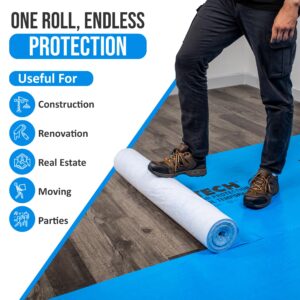 Temporary Floor Protection for Renovation, Painting, Construction - 40" x 45 ft, Covers 150 sqft