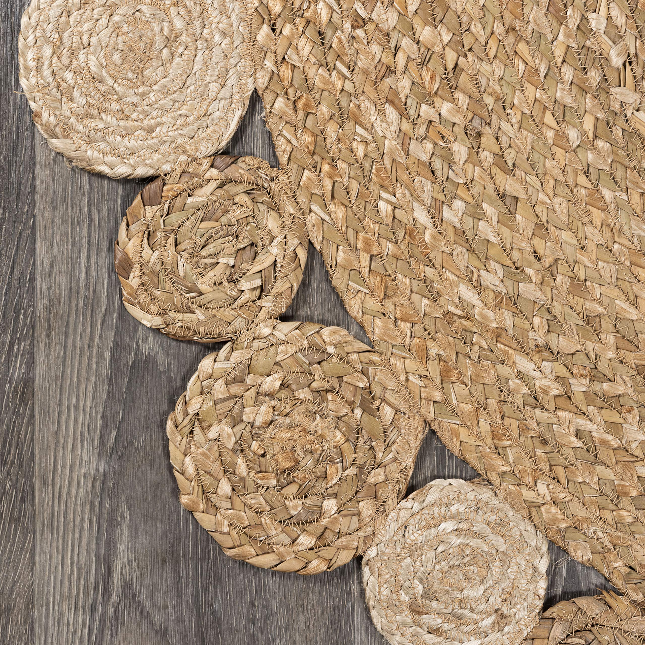 JONATHAN Y RNF102A-5R Eden Round Natural Jute Hippie Circle Indoor Area-Rug, Natural Fibers, Geometric, Bohemian Easy-Cleaning,Bedroom,Kitchen,Living Room,Non Shedding, Natural, 5' Round