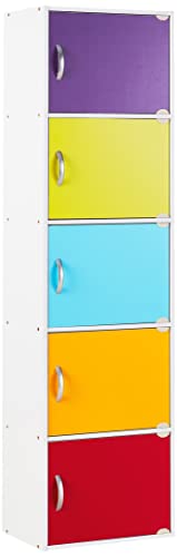 HODEDAH IMPORT Bookcase, Rainbow, 5 Door