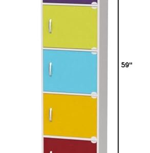 HODEDAH IMPORT Bookcase, Rainbow, 5 Door