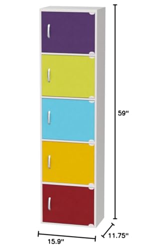 HODEDAH IMPORT Bookcase, Rainbow, 5 Door