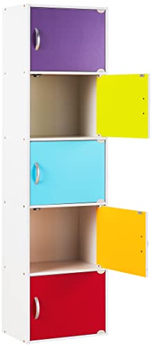 HODEDAH IMPORT Bookcase, Rainbow, 5 Door