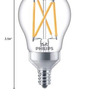 Philips LED Clear Dimmable, Warm Glow Effect A15 Light Bulb - Pack of 2 - EyeComfort Flicker Free - 5.5W=60W - 500 Lumen - Soft White (2700K) - E12 Base - Indoor