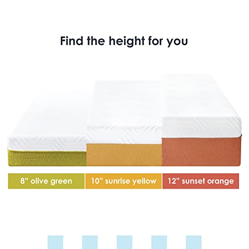 Mellow 10 Inch LAGOM Hybrid Mattress Queen - Bamboo Charcoal Memory Foam and Pocket Springs, CertiPUR-US Certified Foams, Oeko-TEX Certified Eco Cover, Copper Infused Comfort Foam,Black