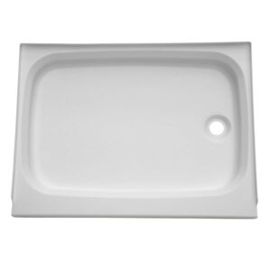 Lippert Replacement 24" x 46" White Shower Pan with Right Drain for RVs, Manufactured Homes, Travel Trailers, 5th Wheels, and Motorhomes - 210383